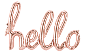 Letrero globo hello rose gold – Crea Tu Globo