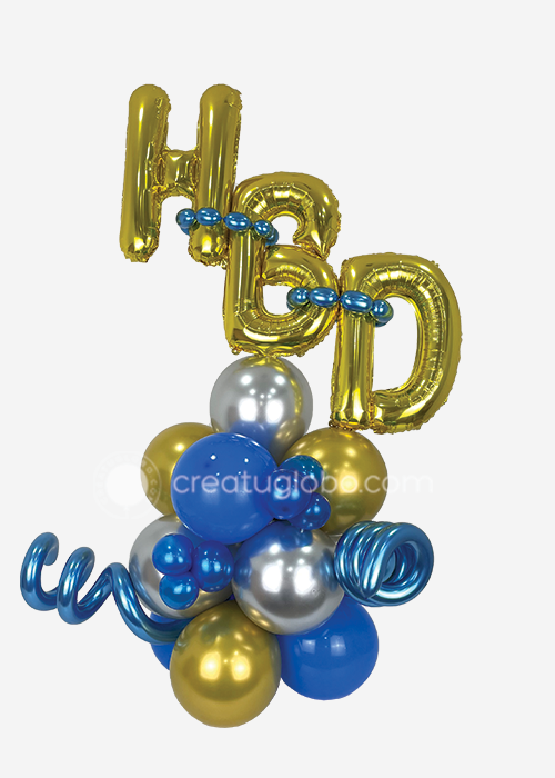 Bouquet HBD azul – Crea Tu Globo