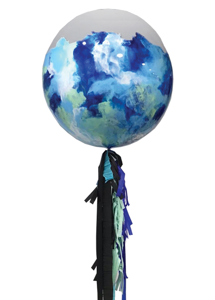 Globo burbuja pintura azul y negro – Crea Tu Globo